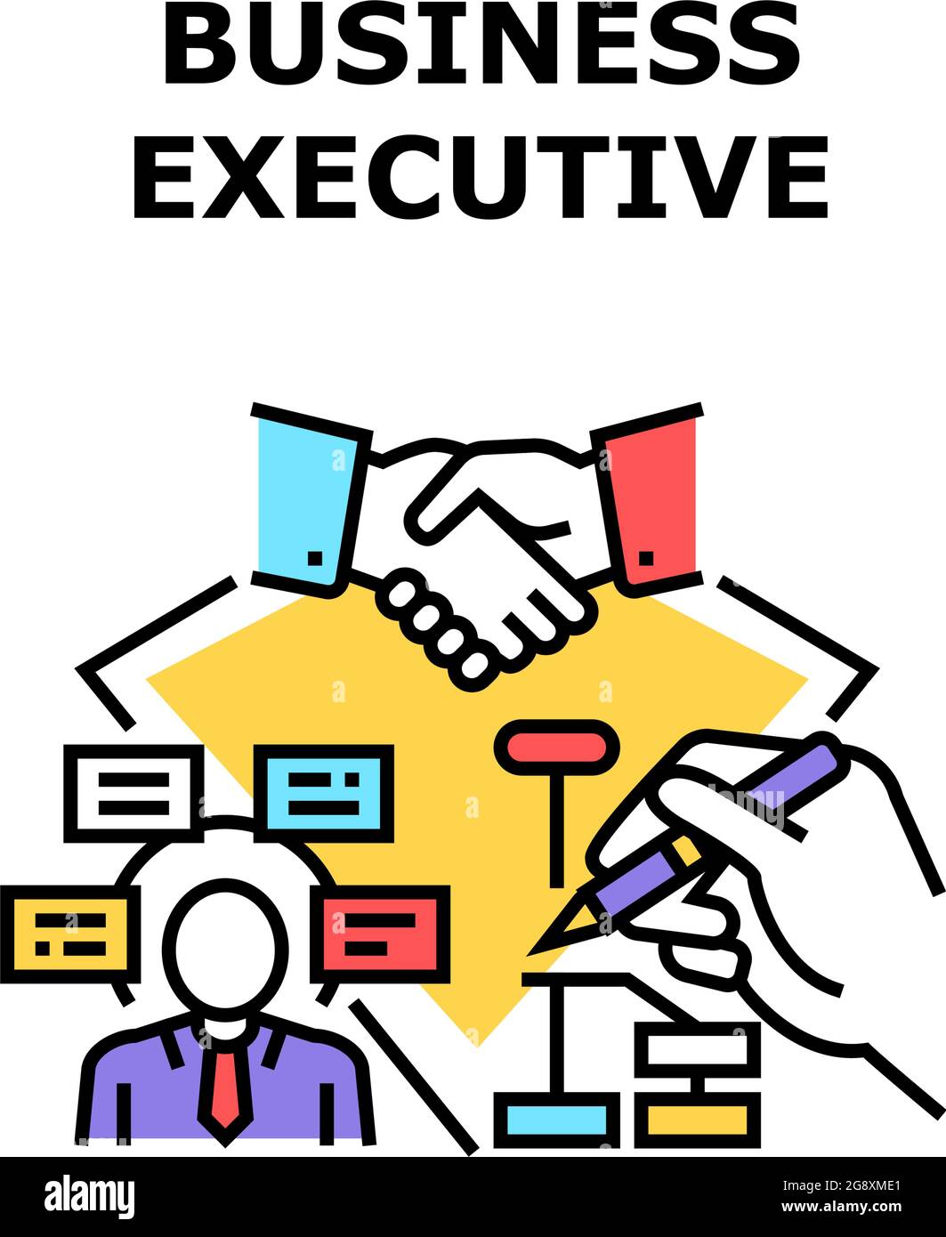 Business Executive Strategy Vector Concept Color Stock Vector Image ...