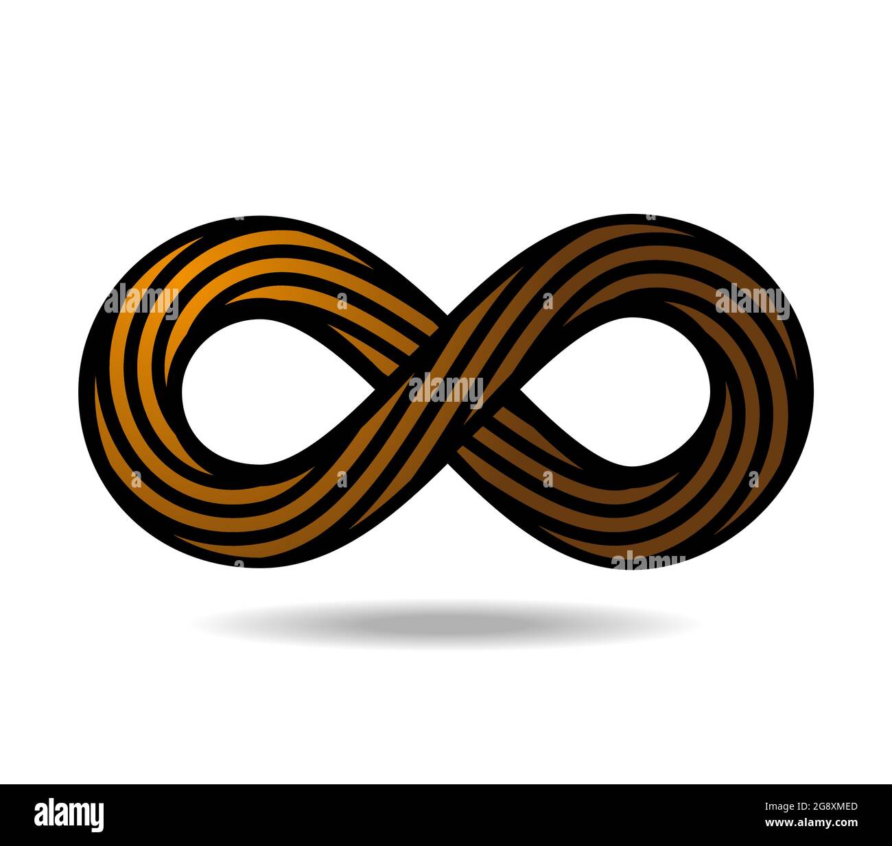 Mobius Loop Made Of Golden Rope Infinity Symbol Stock Vector Image