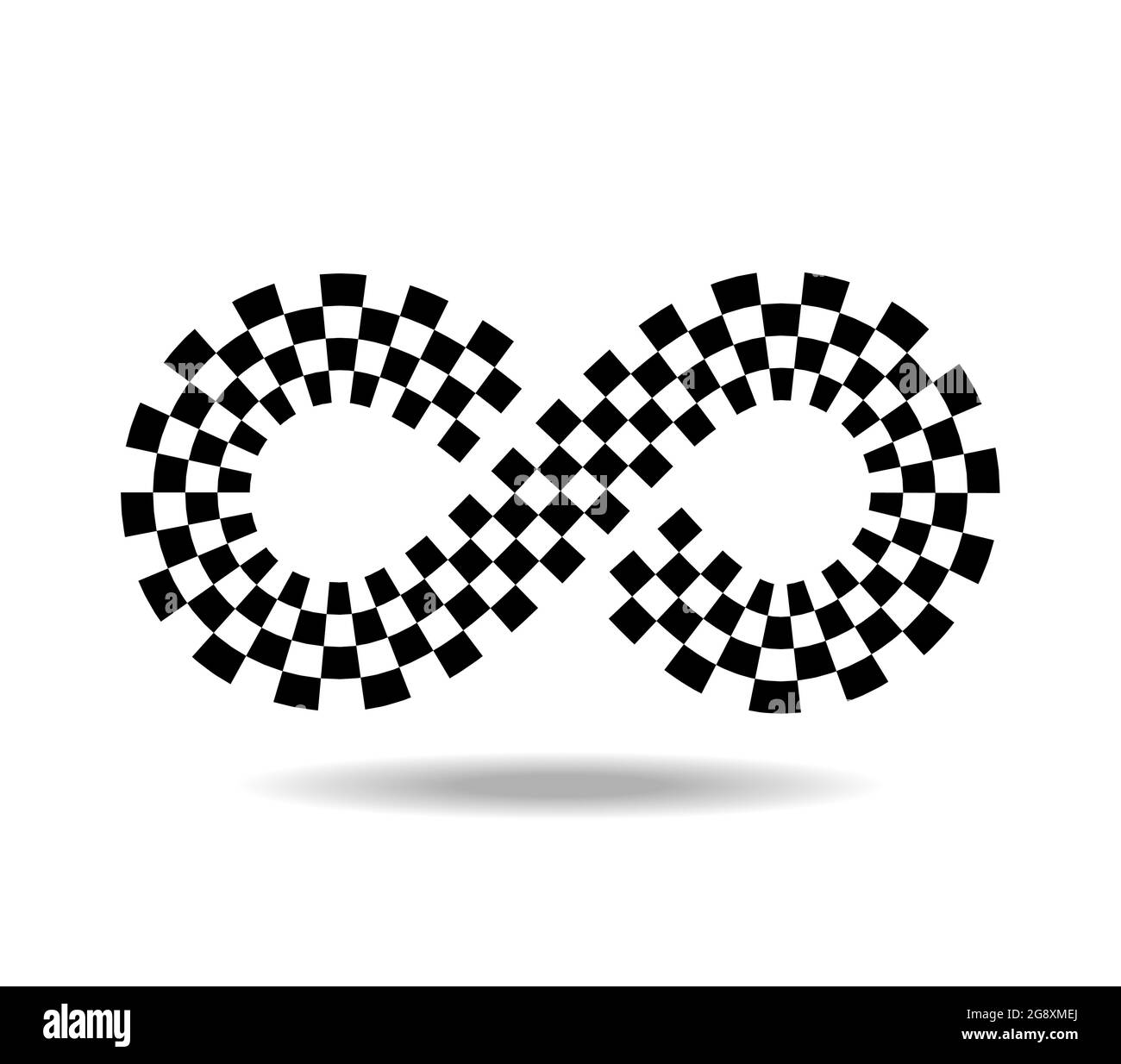 Mobius loop made of black and white race flag. infinity symbol Stock ...