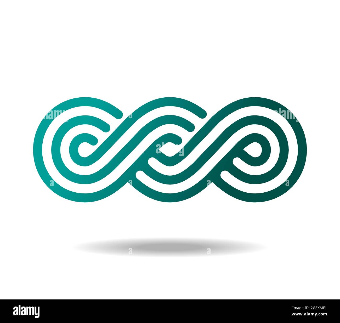 Celtic or Greek linear pattern woven from three lines. Infinity symbol ...