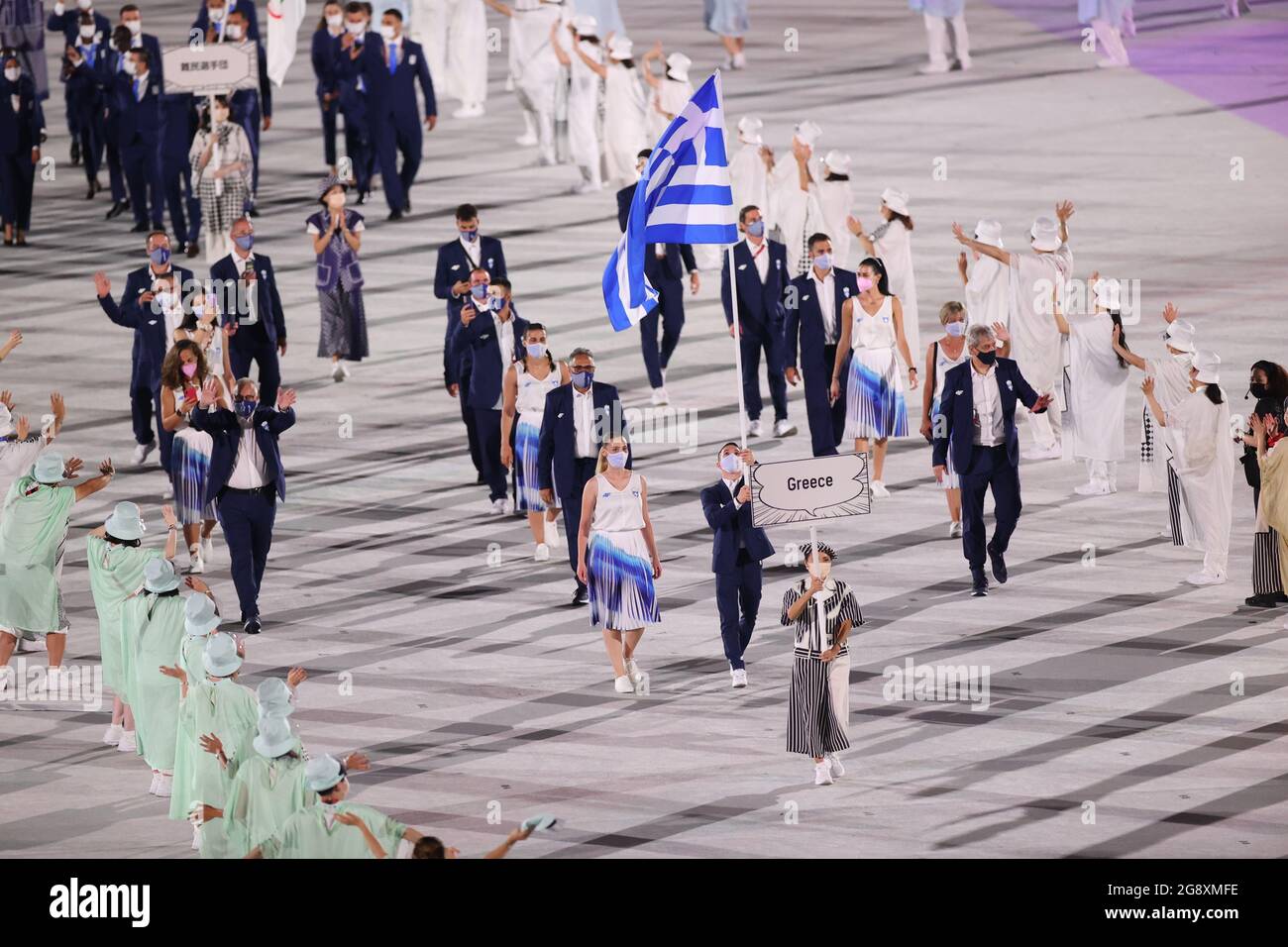 Tokyo, Japan. 23rd July, 2021. Olympic delegation of Greece parade into ...