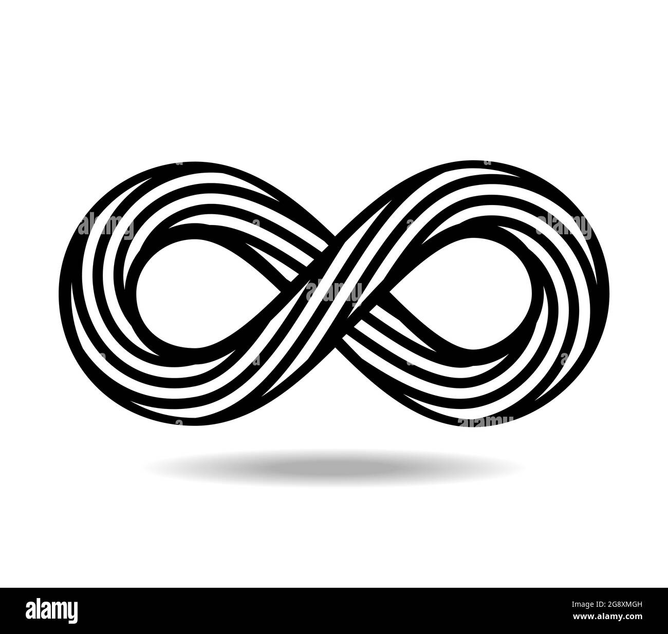 Mobius loop made of black and white rope. infinity symbol Stock Vector ...