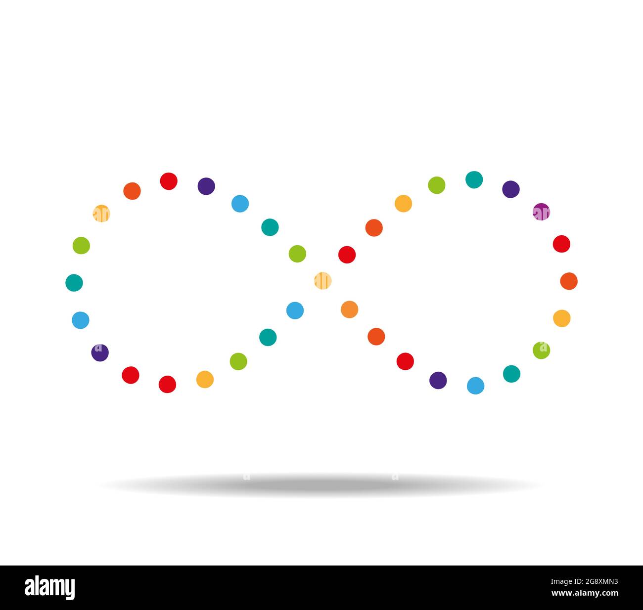 Colorful dot to dot Mobius' loop picture. Infinity symbol Stock Vector ...