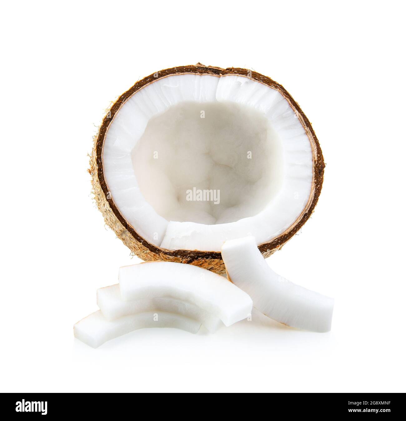 slice coconut isolated on white background Stock Photo - Alamy