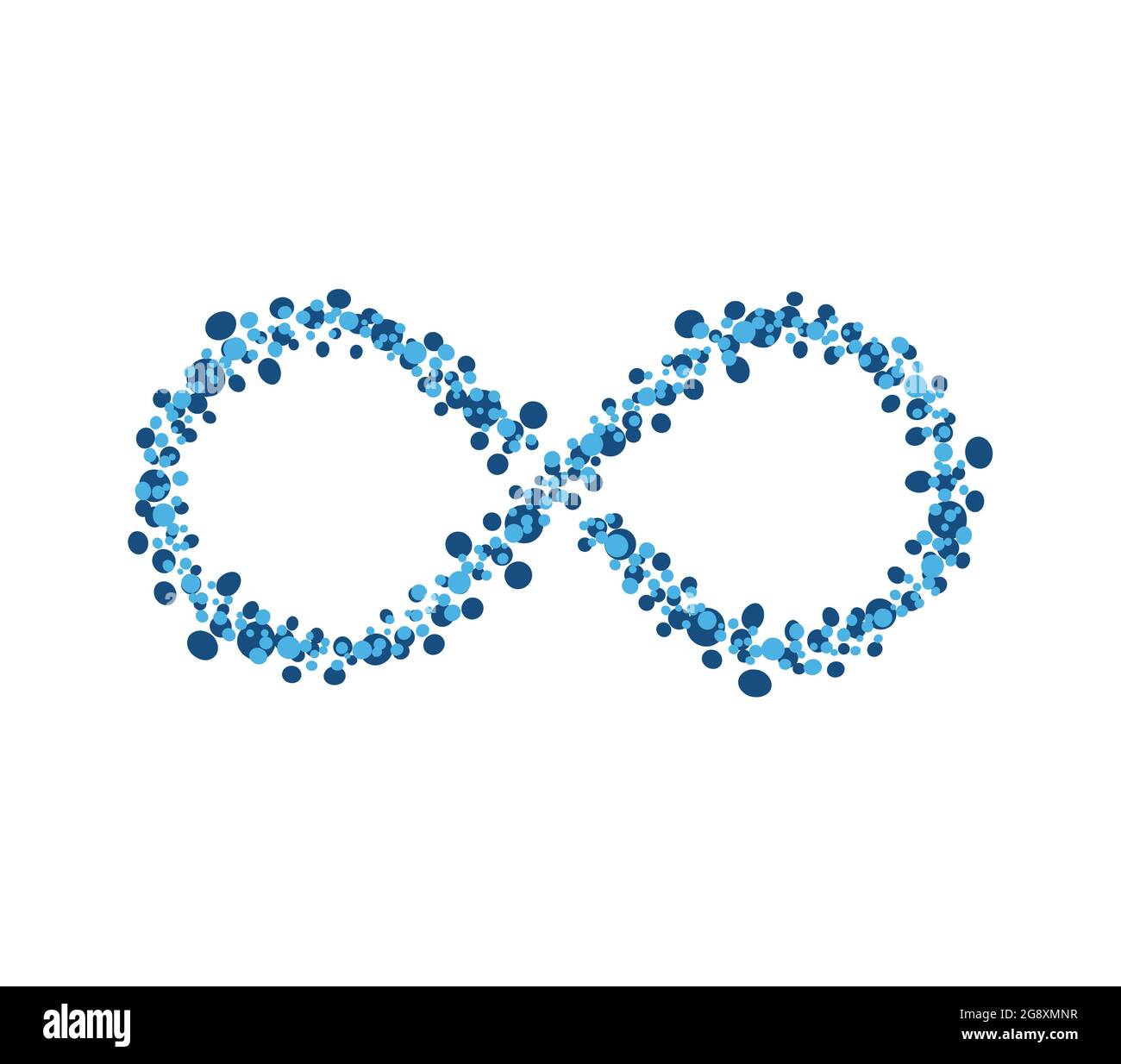 Infinity mobius loop made of blue bubbles. Sign of infinity 8. Infinity ...