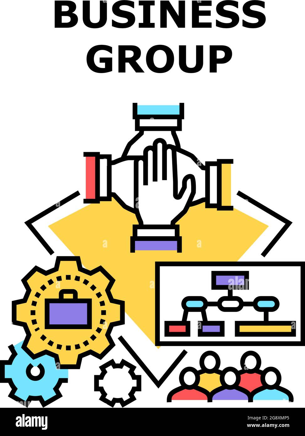 Business Group Vector Concept Color Illustration Stock Vector Image ...