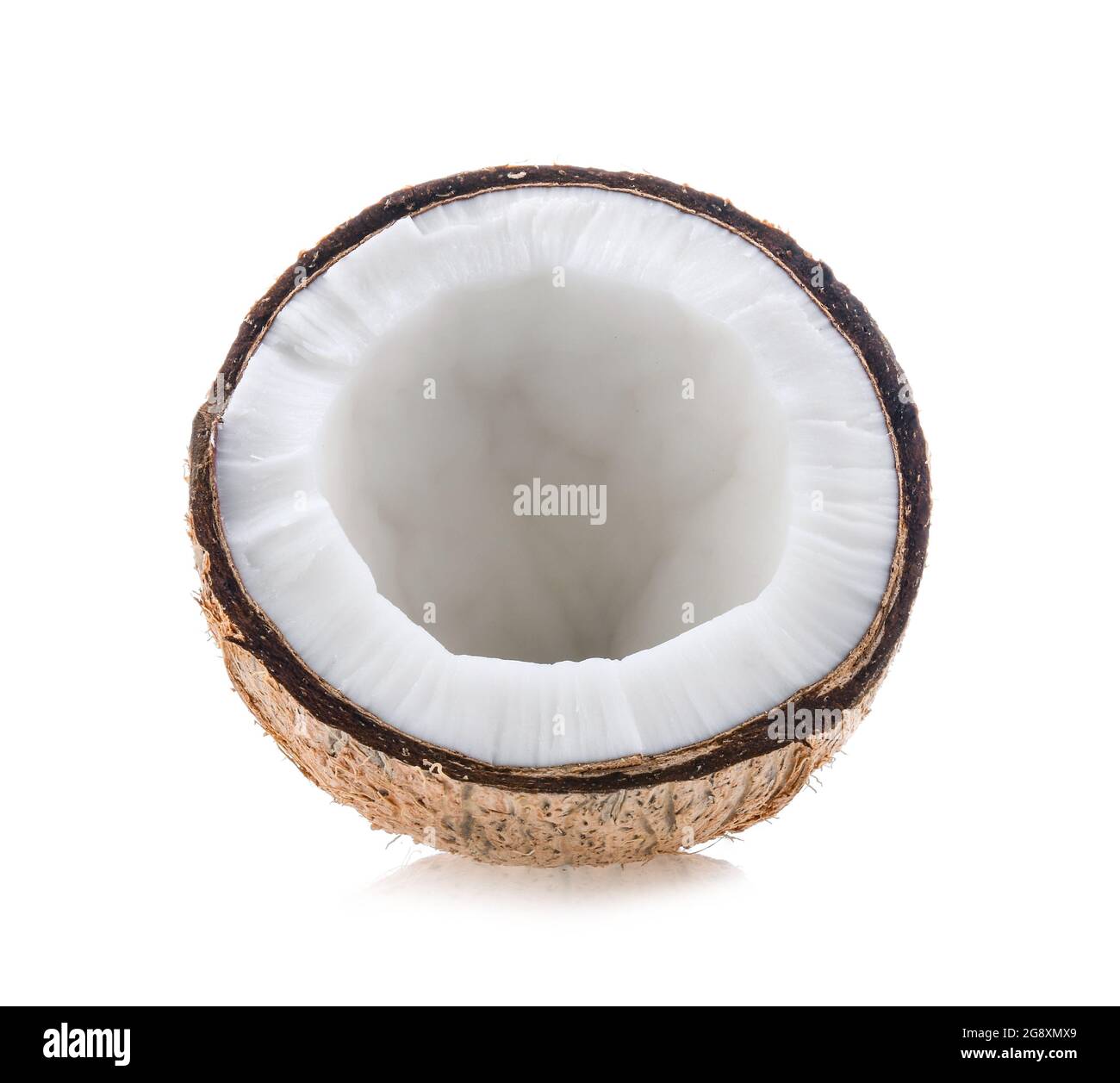 Half coconut isolated on white background Stock Photo - Alamy