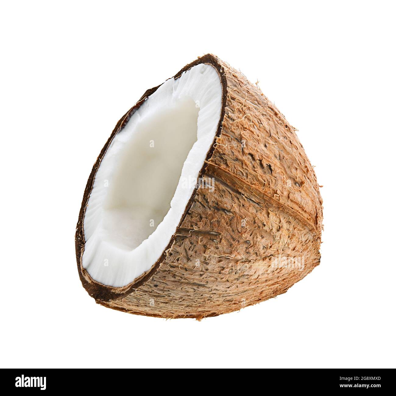 Half coconut isolated on white background Stock Photo - Alamy