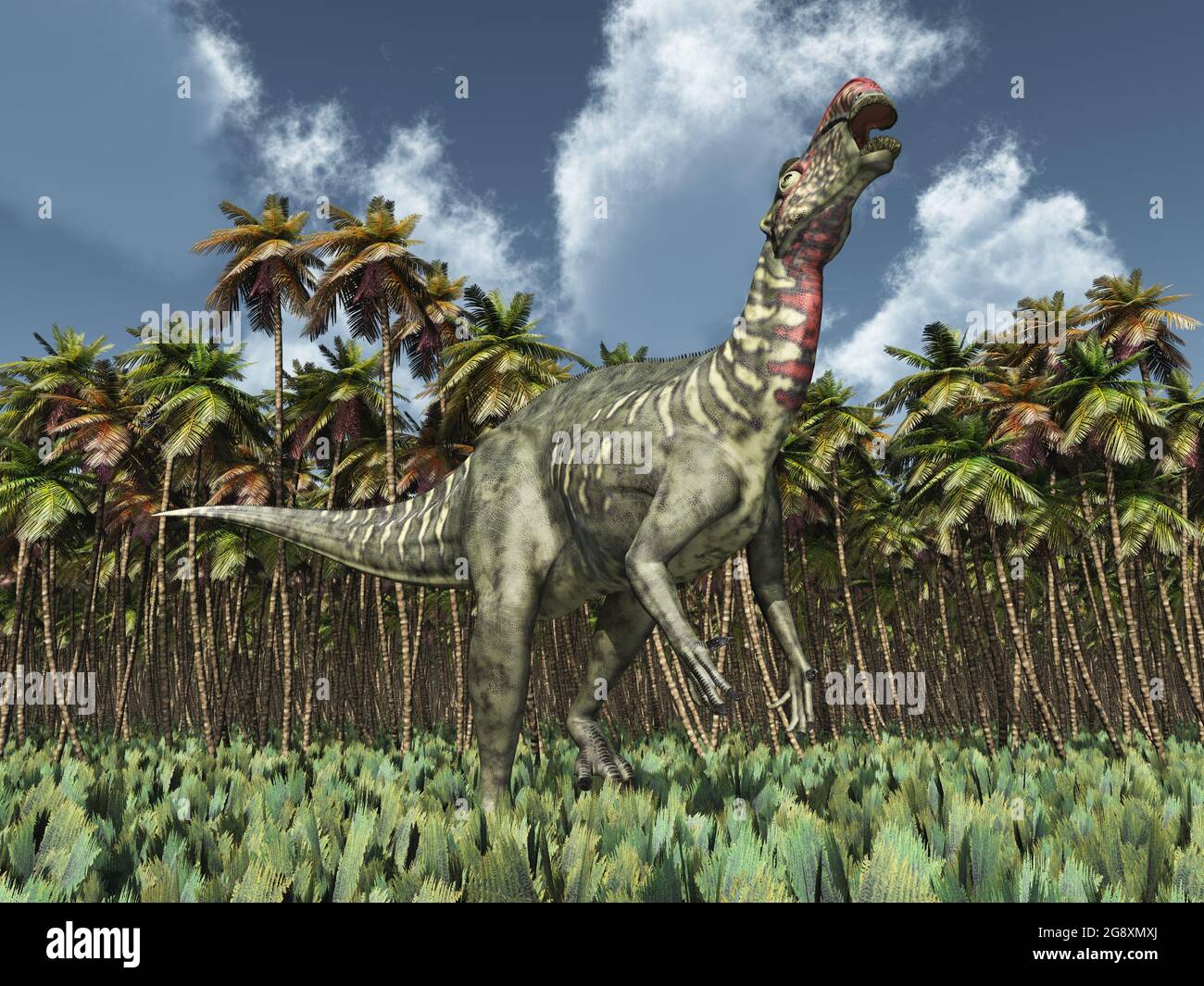 Dinosaur Altirhinus in a rainforest Stock Photo - Alamy