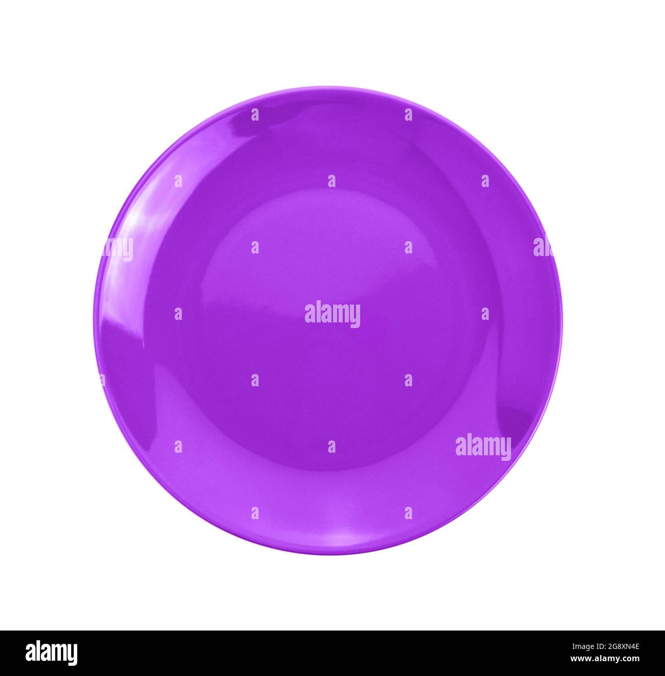 purple plate on white background. top view Stock Photo - Alamy