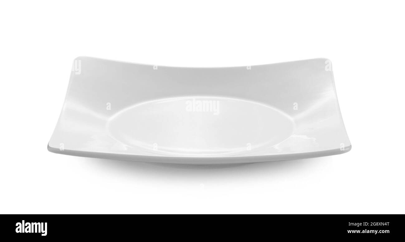 empty white plate isolated on white background Stock Photo - Alamy