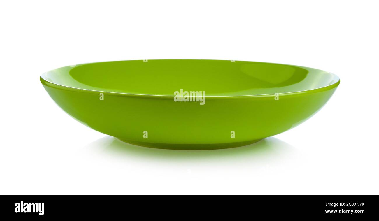 ceramic green plate isolated on white background Stock Photo - Alamy