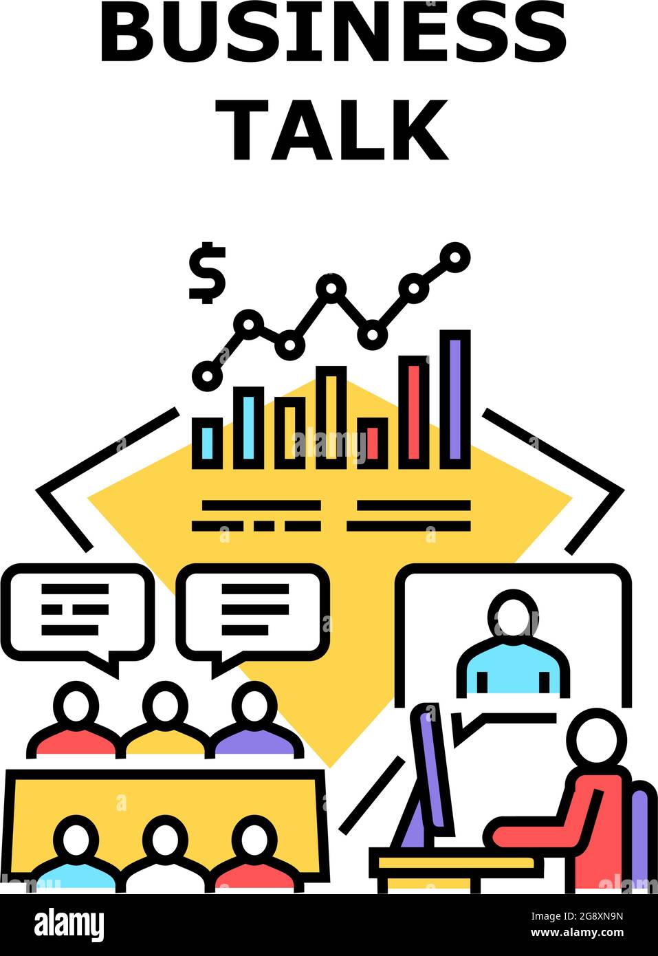 Business Talk Vector Concept Color Illustration Stock Vector Image ...