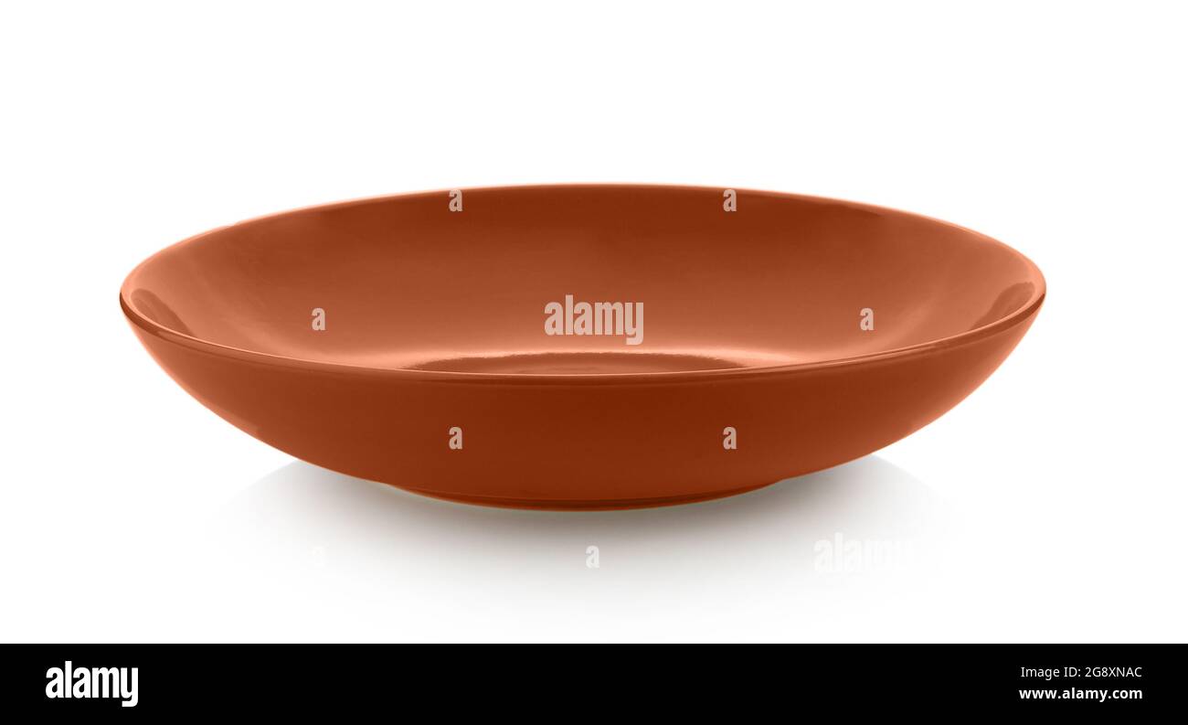 empty plate isolated on white background Stock Photo - Alamy