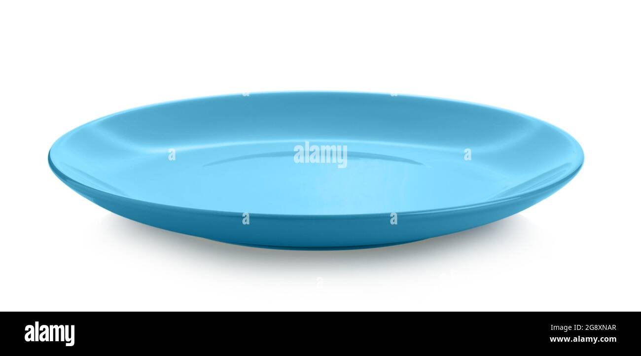 blue dish on white background Stock Photo - Alamy