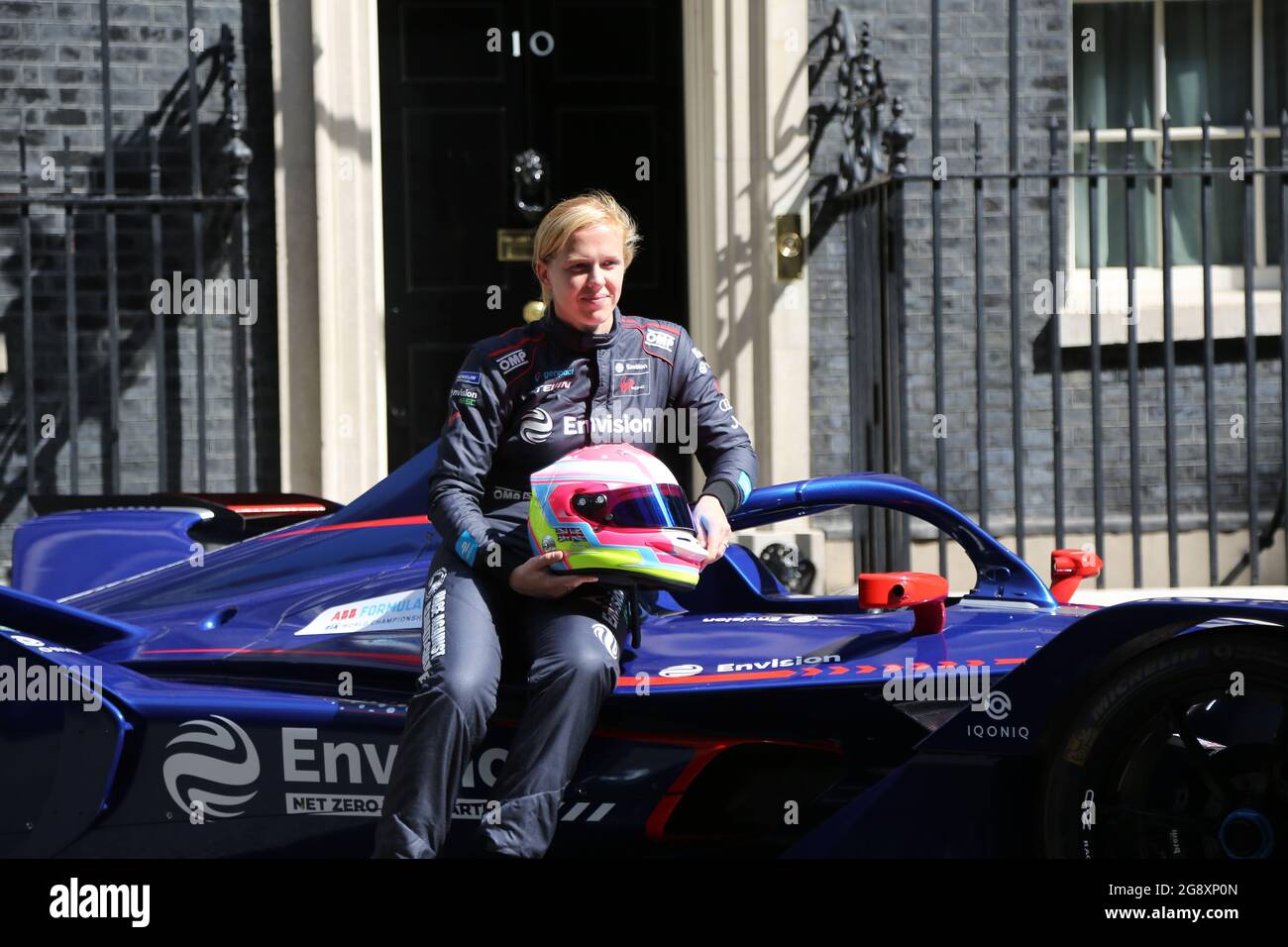 London, England, UK. 23rd July, 2021. Formula E Racing car in Downing ...