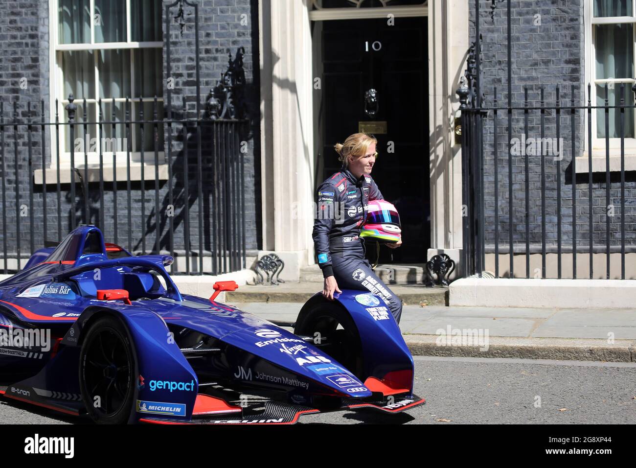 London, England, UK. 23rd July, 2021. Formula E Racing car in Downing ...