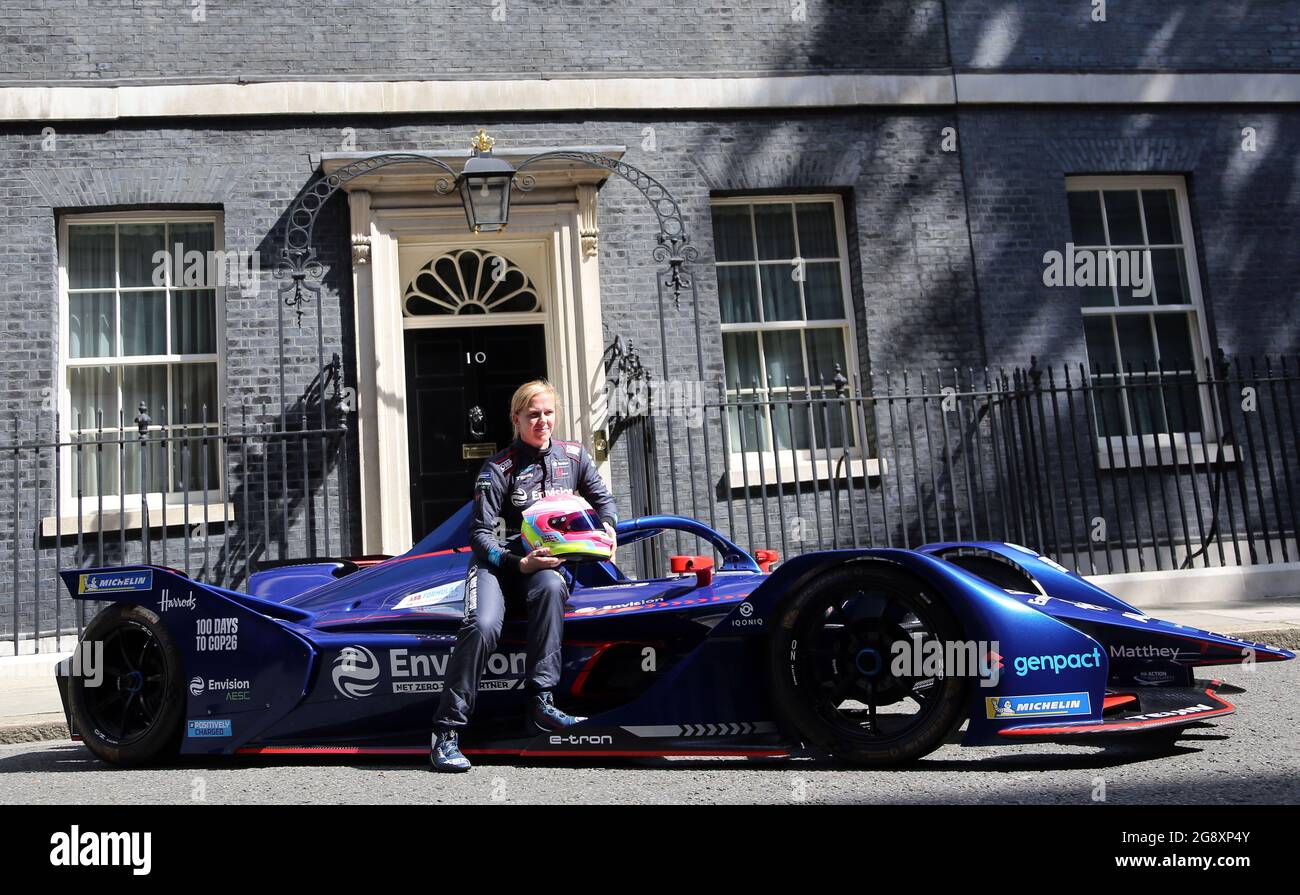 London, England, UK. 23rd July, 2021. Formula E Racing car in Downing ...