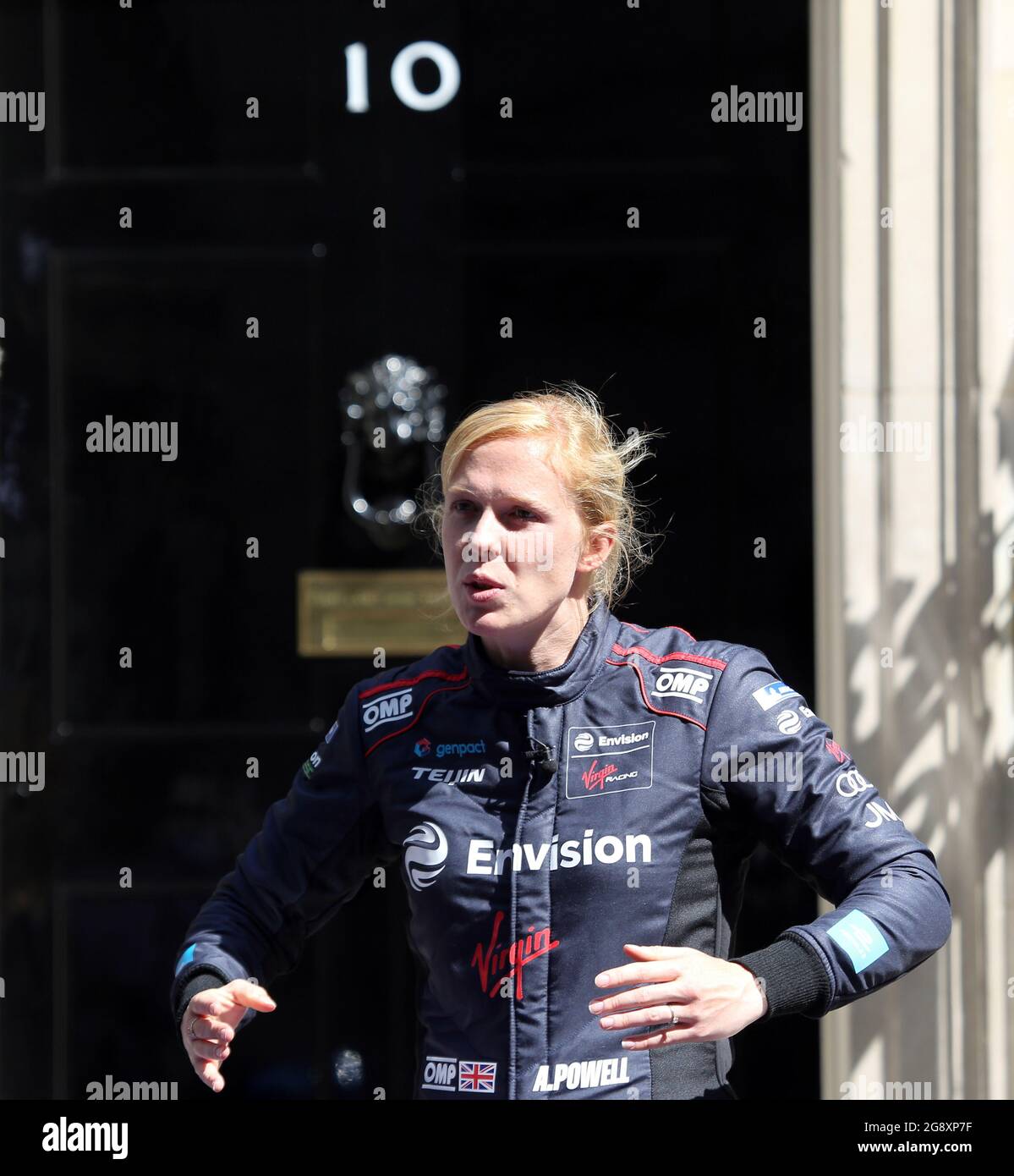 London, England, UK. 23rd July, 2021. Formula E Racing car in Downing ...