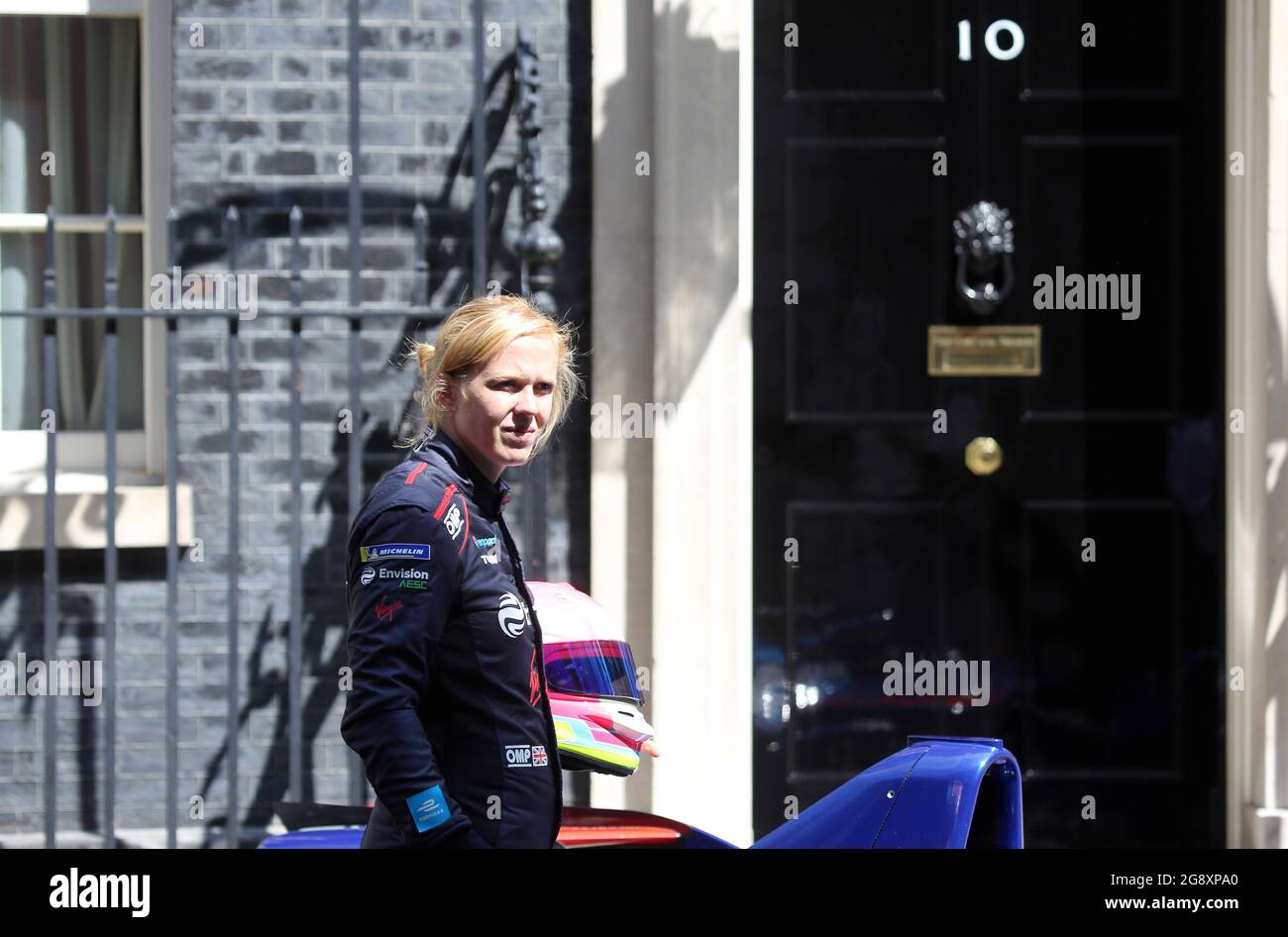 London, England, UK. 23rd July, 2021. Formula E Racing car in Downing ...