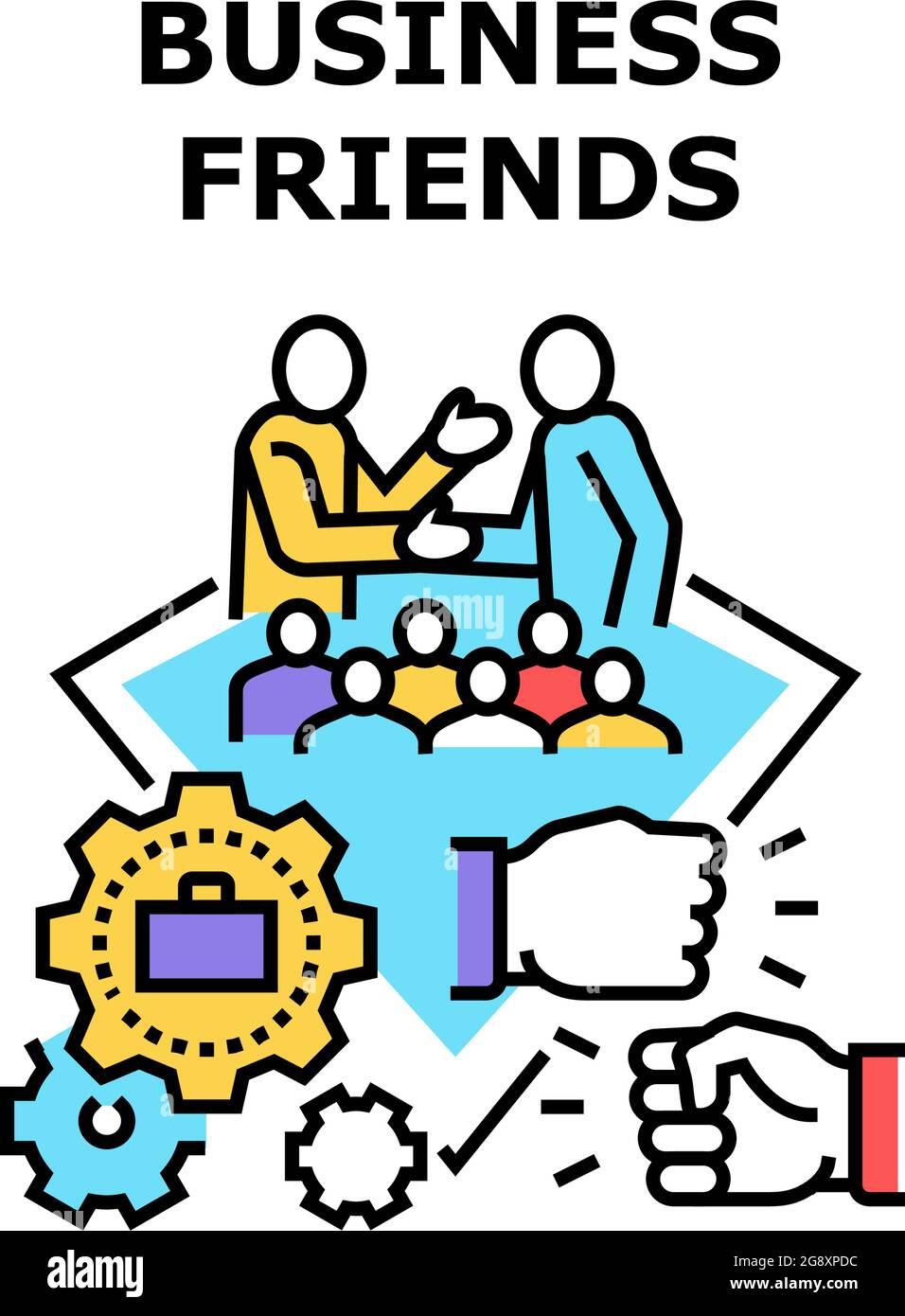 Business Friends Vector Concept Color Illustration Stock Vector Image ...
