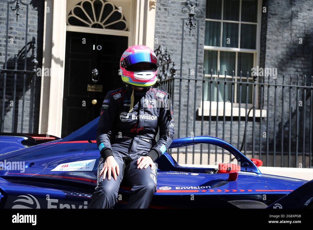 London, England, UK. 23rd July, 2021. Formula E Racing car in Downing ...