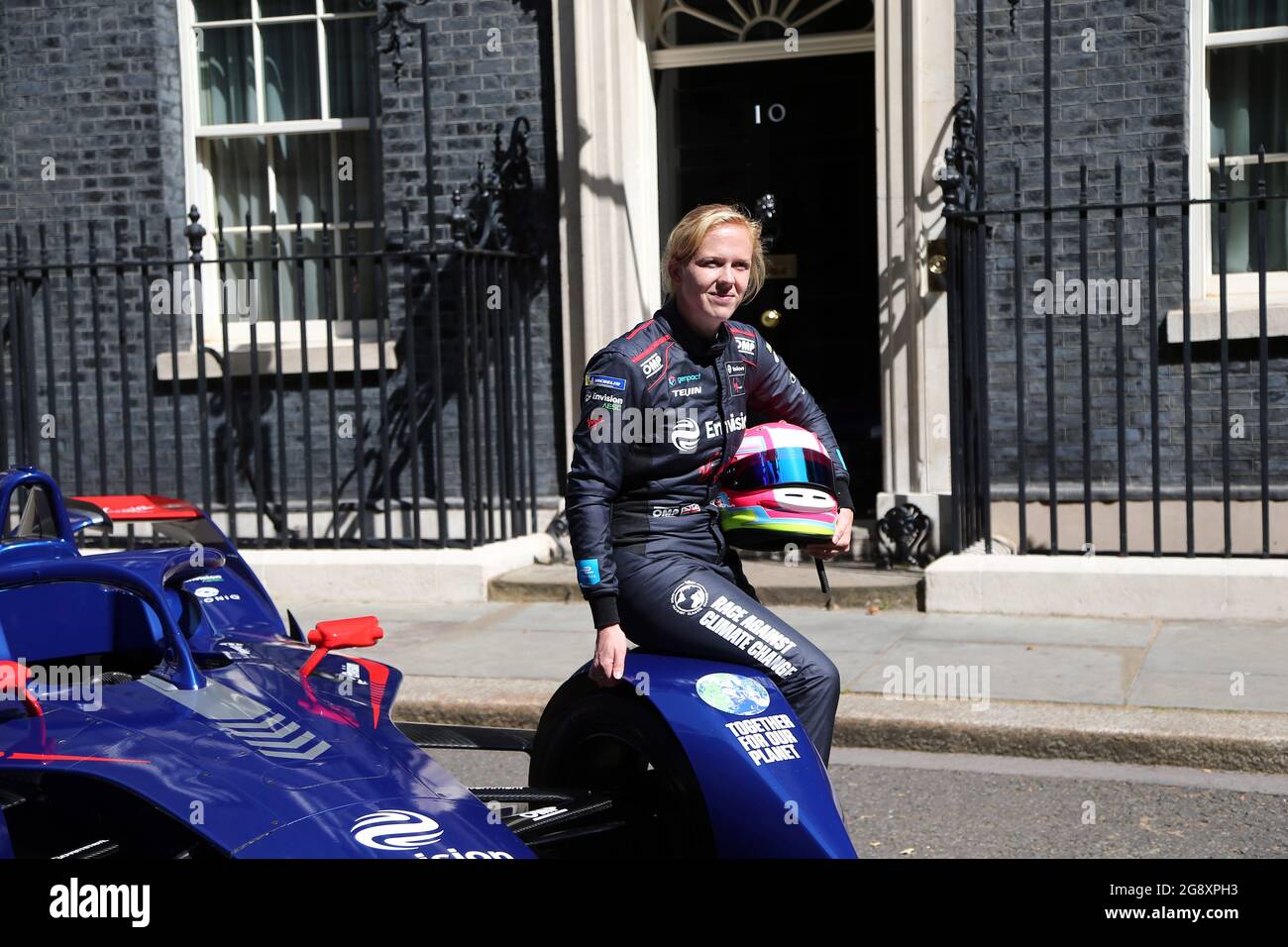 London, England, UK. 23rd July, 2021. Formula E Racing car in Downing ...