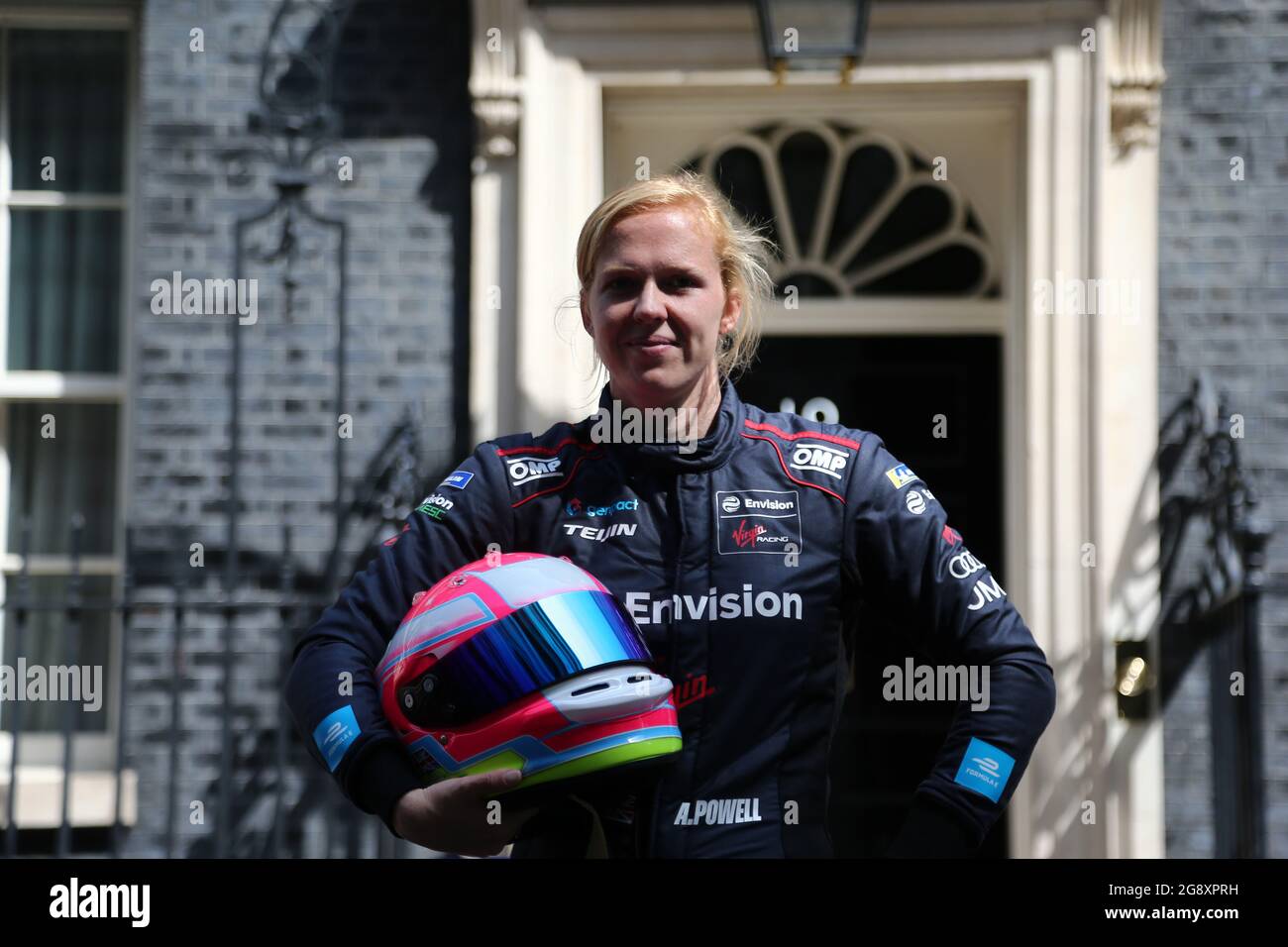 London, England, UK. 23rd July, 2021. Formula E Racing car in Downing ...