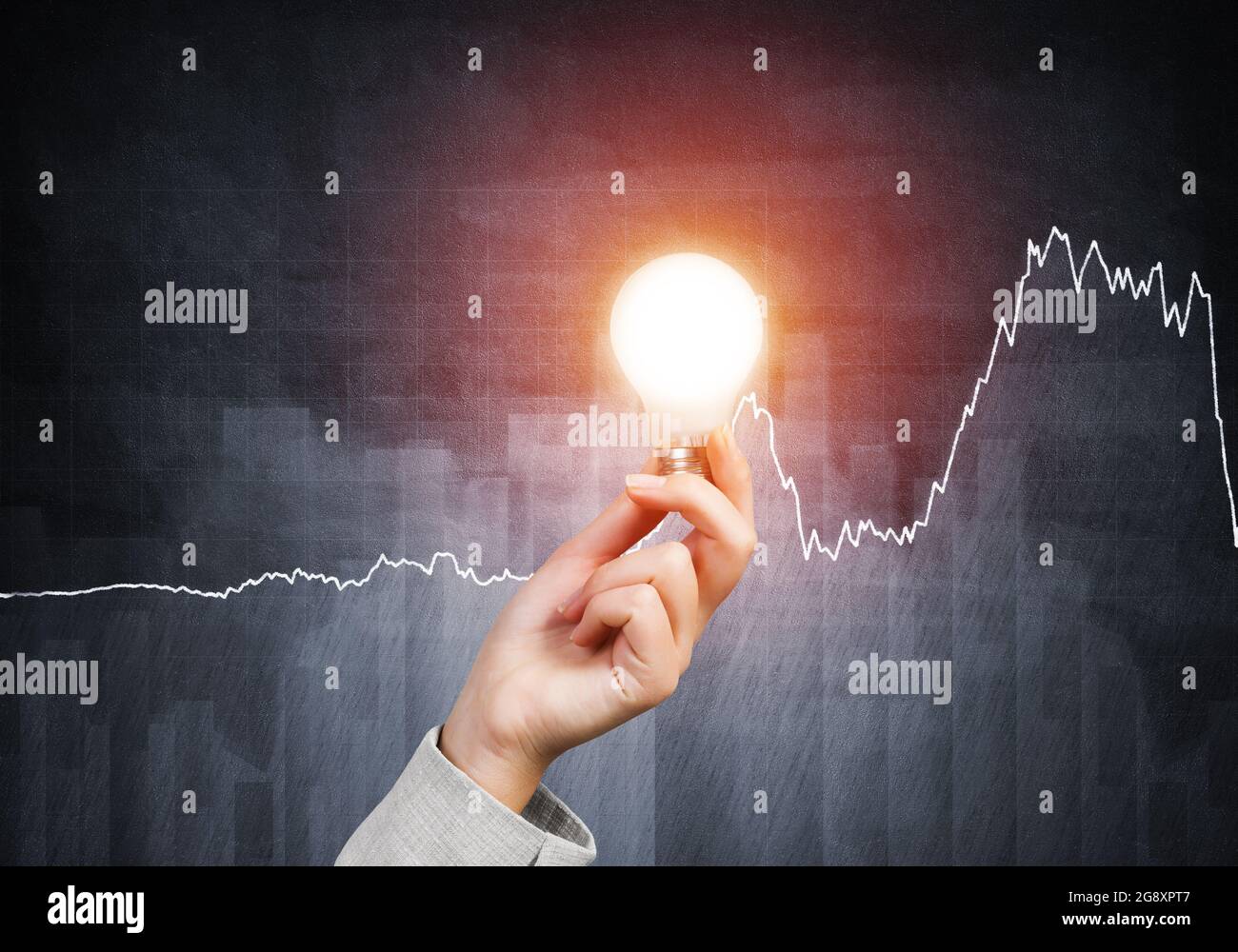 Human hand with glowing incandescent lamp Stock Photo - Alamy