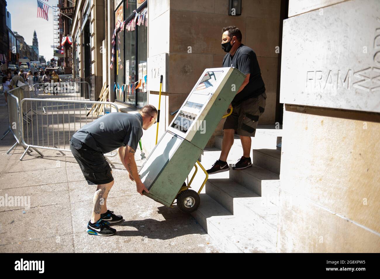 Glasgow, Scotland, UK. 22 July 2021. PICTURED: Film props are removed ...