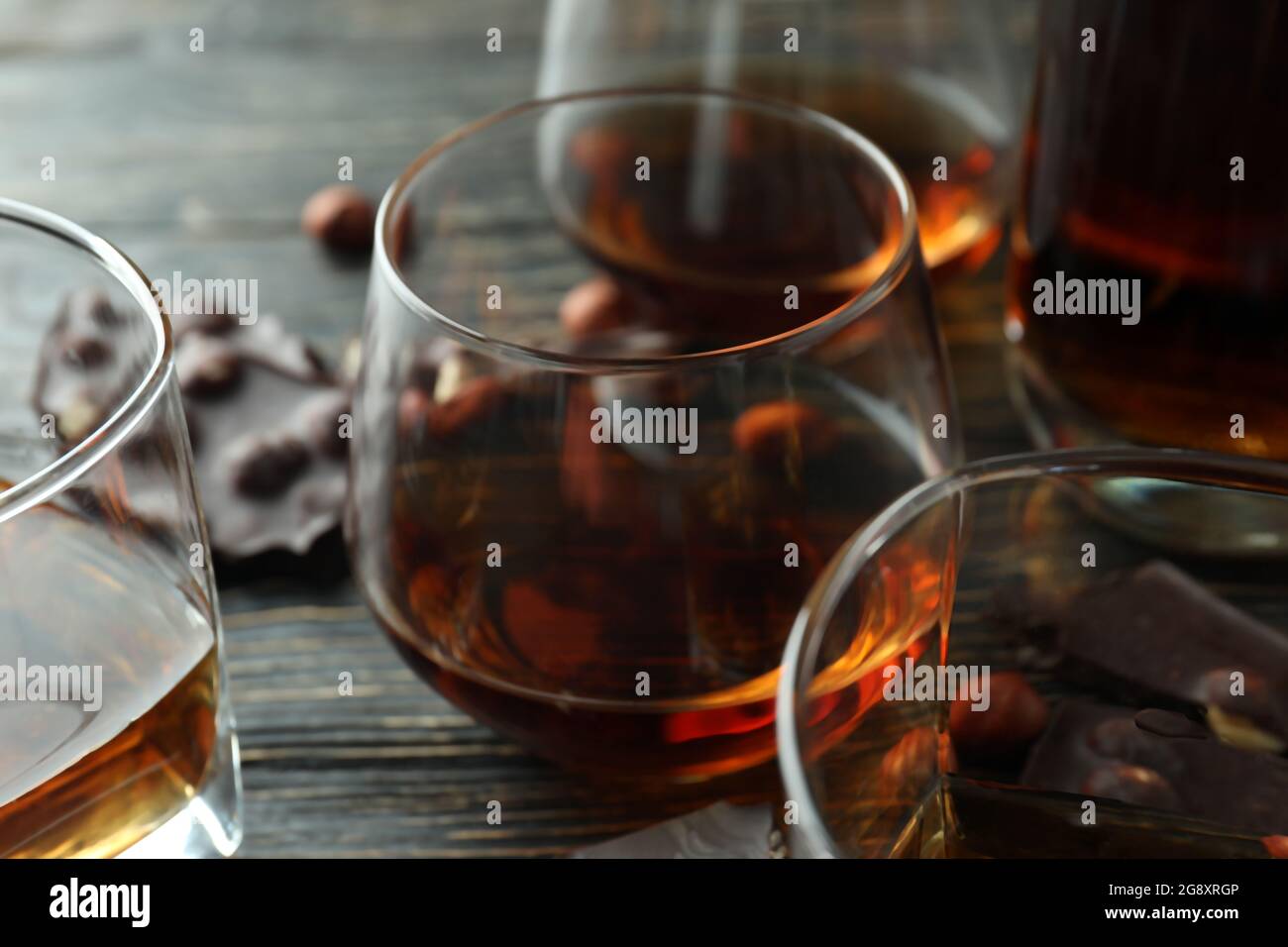 Concept of hard alcoholic drinks with cognac Stock Photo - Alamy