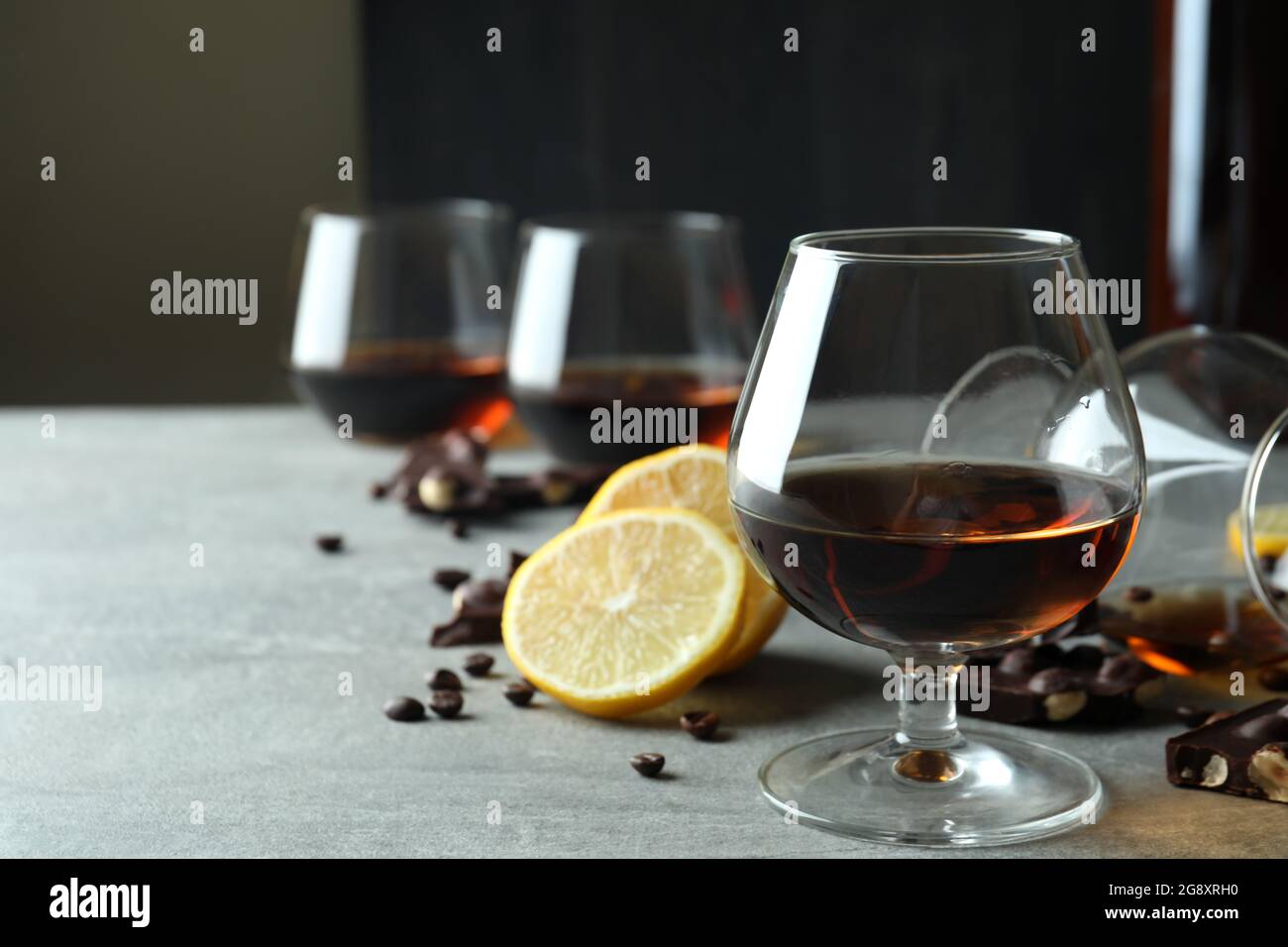 Concept of hard alcoholic drinks with cognac Stock Photo - Alamy