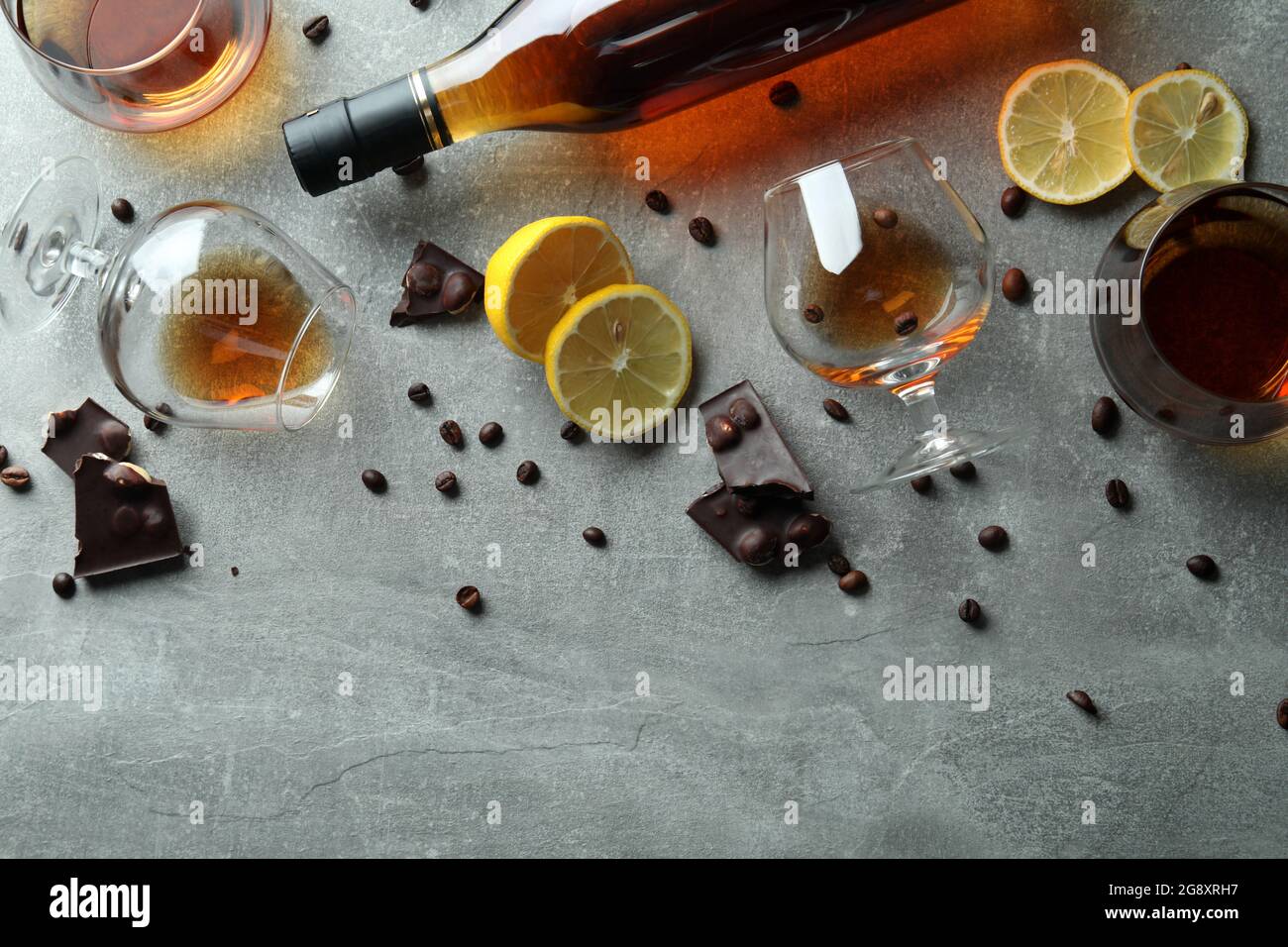 Concept of hard alcoholic drinks with cognac Stock Photo - Alamy