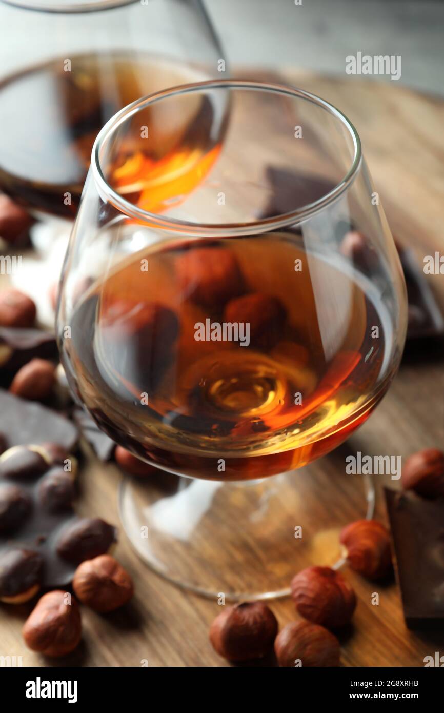 Concept of hard alcoholic drinks with cognac Stock Photo - Alamy
