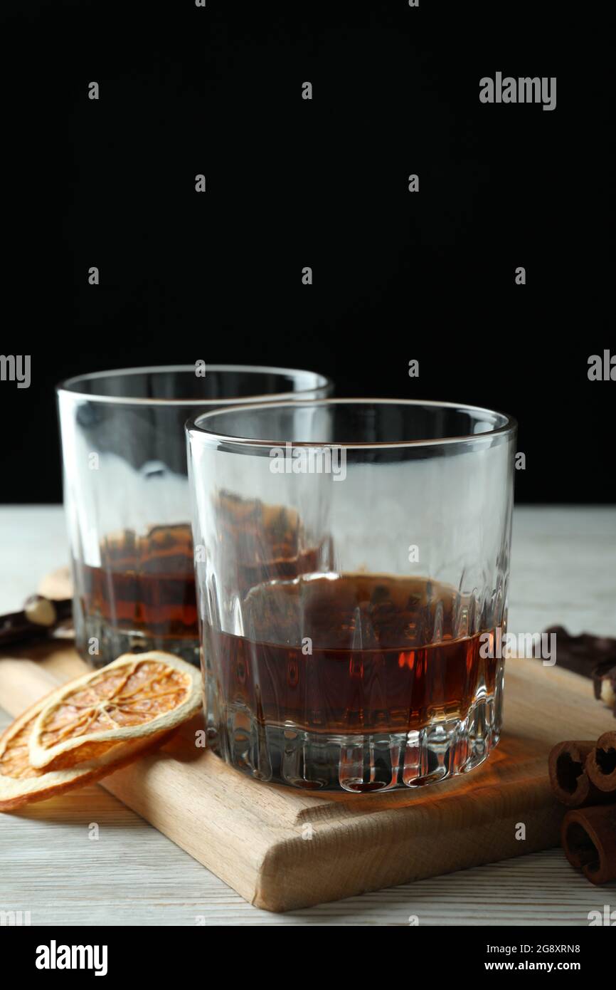 Concept of hard alcoholic drinks with cognac Stock Photo - Alamy