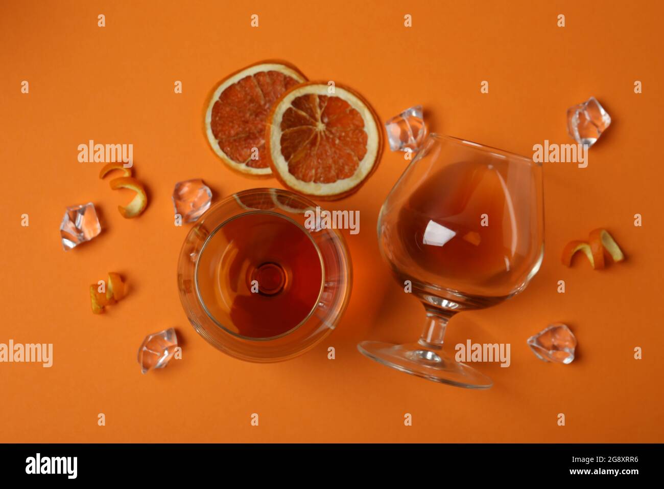 Concept of hard alcoholic drinks with cognac Stock Photo - Alamy