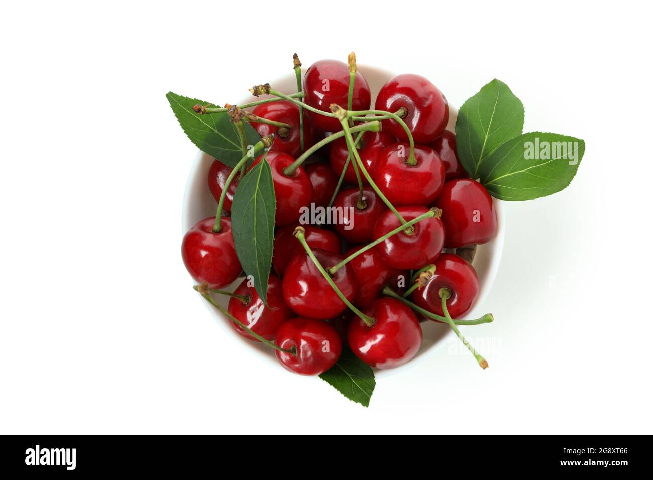 Sweet red cherry isolated on white background Stock Photo - Alamy