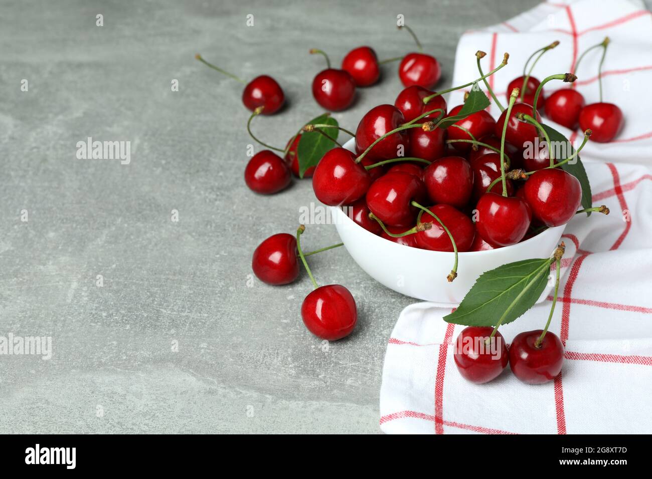 Concept of sweet berry with red cherry Stock Photo - Alamy