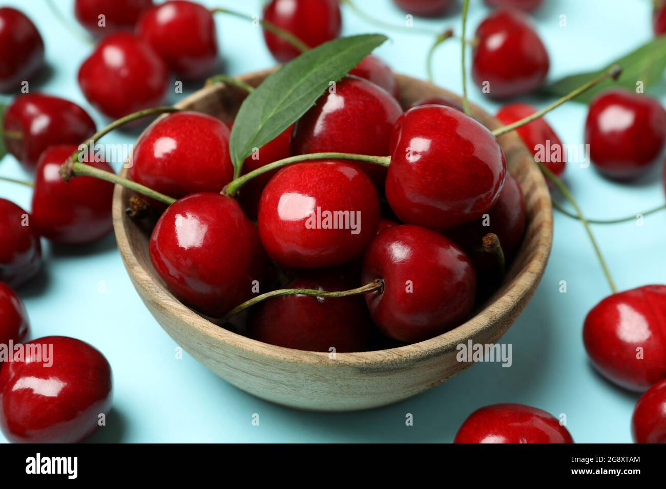 Concept of sweet berry with red cherry Stock Photo - Alamy