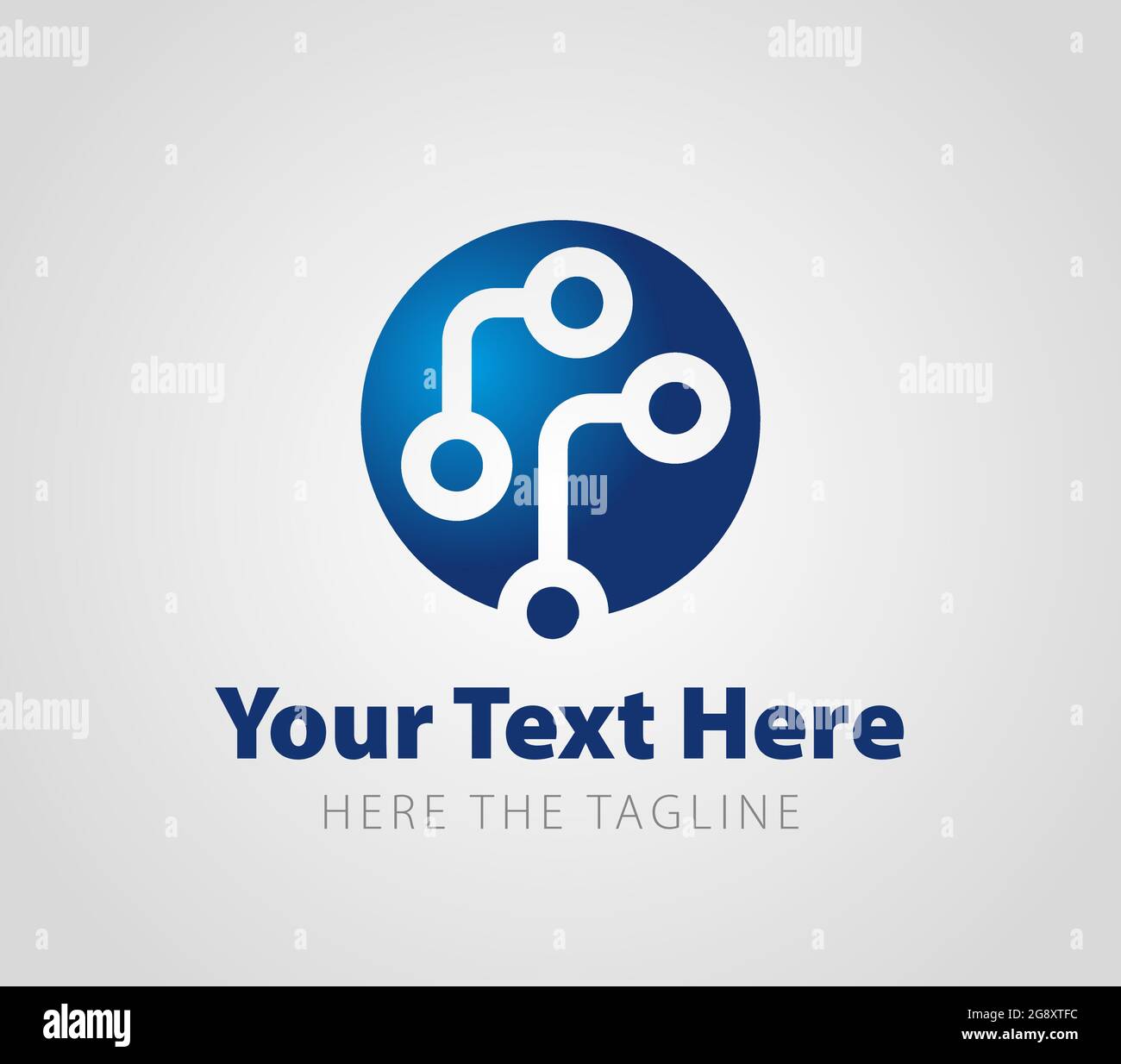 Circuit board element in blue. IT technology. AI Ready logo Stock ...