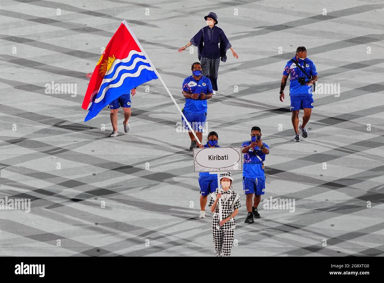Tokyo, Japan. 23rd July, 2021. Olympic delegation of Kiribati parade ...