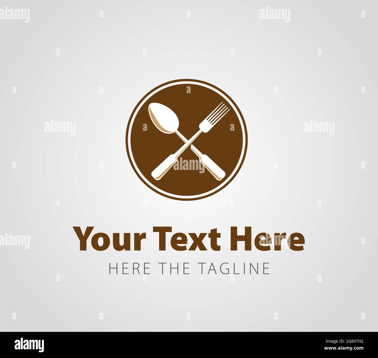 Cutlery. Spoon and fork in a circle. Ready logo Stock Vector Image ...