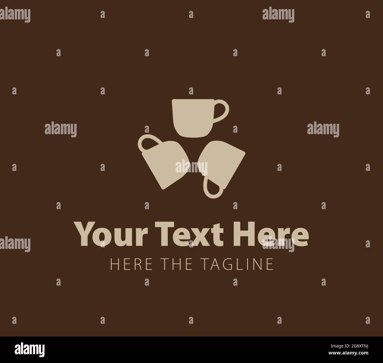 Minimalistic coffee shop logo. Three hot cups. Ready logo Stock Vector ...