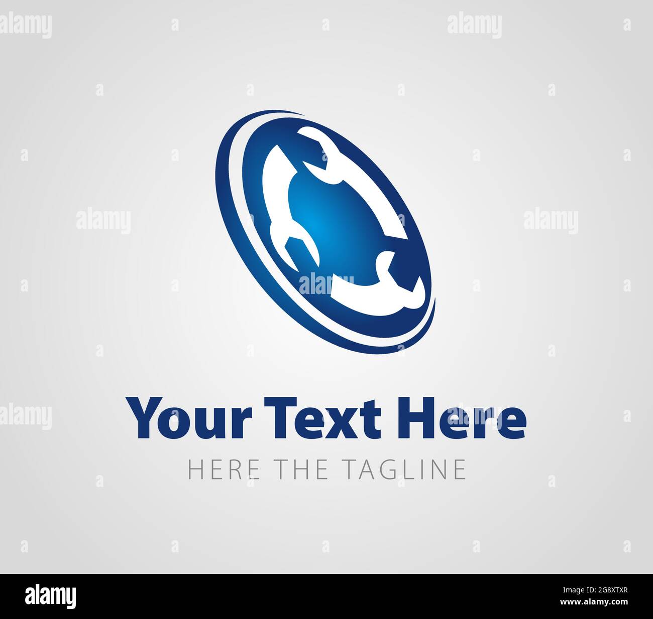 Roundabout road sign shield with wrenches instead of arrows. Road ...