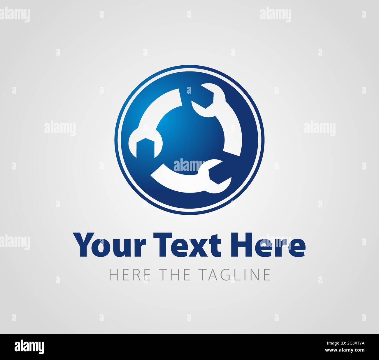 Roundabout road sign shield with wrenches instead of arrows. Road ...