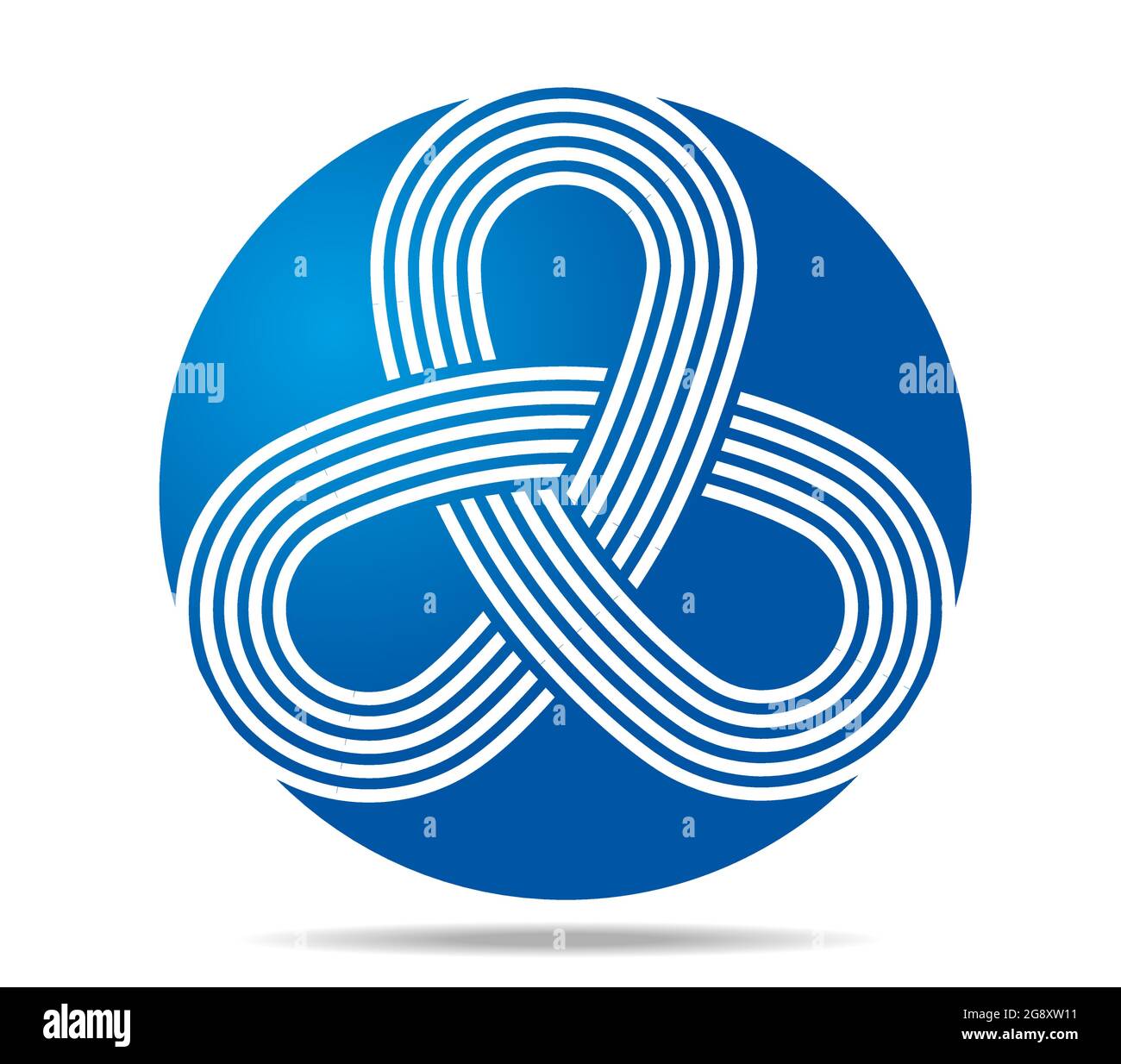 Mobius Loop With Three Elements Made Of Staff Five Blue Lines