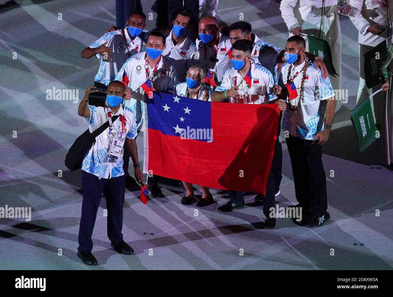 The Samoa Olympic team during the opening ceremony of the Tokyo 2020 ...