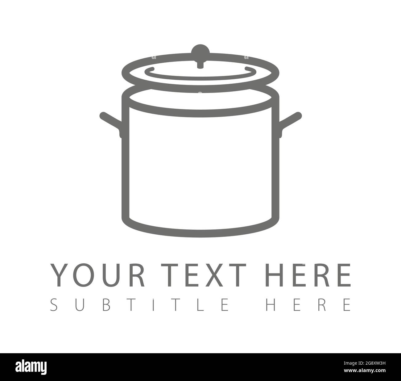 Minimalist drawing of a large pot with a lid. Ready logo Stock Vector ...