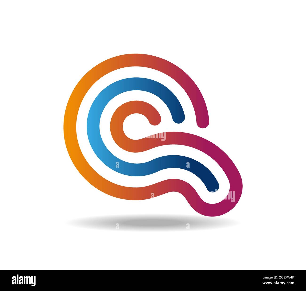 Logo in shape of a letter Q d question mark made of three lines. Orange ...