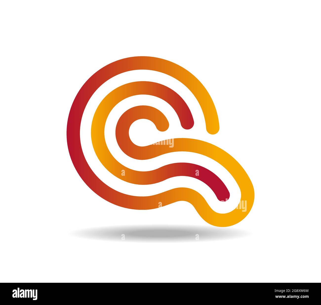 Orange logo in shape of a letter Q d question mark made of three lines ...